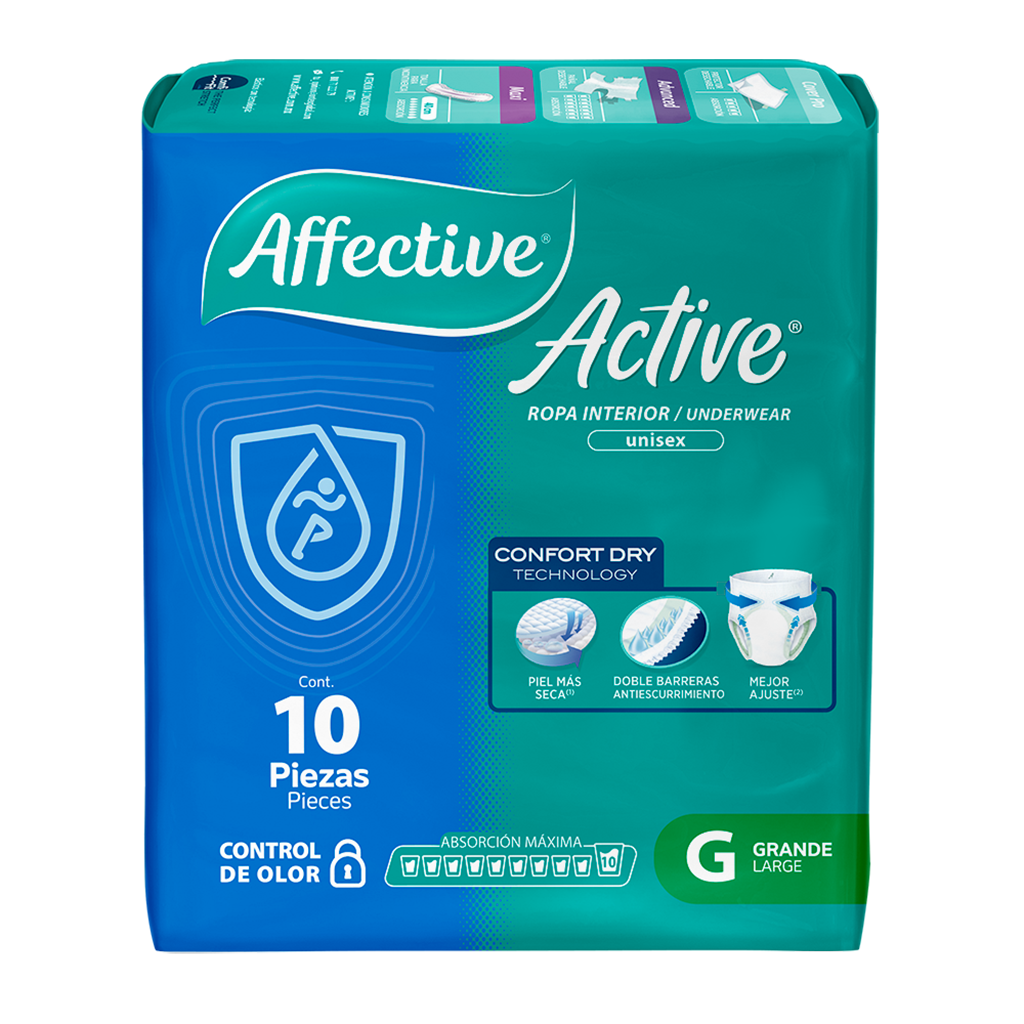 AFFECTIVE ACTIVE PARA INCONTINENCIA TALLA GRANDE CON 10 PIEZAS ...