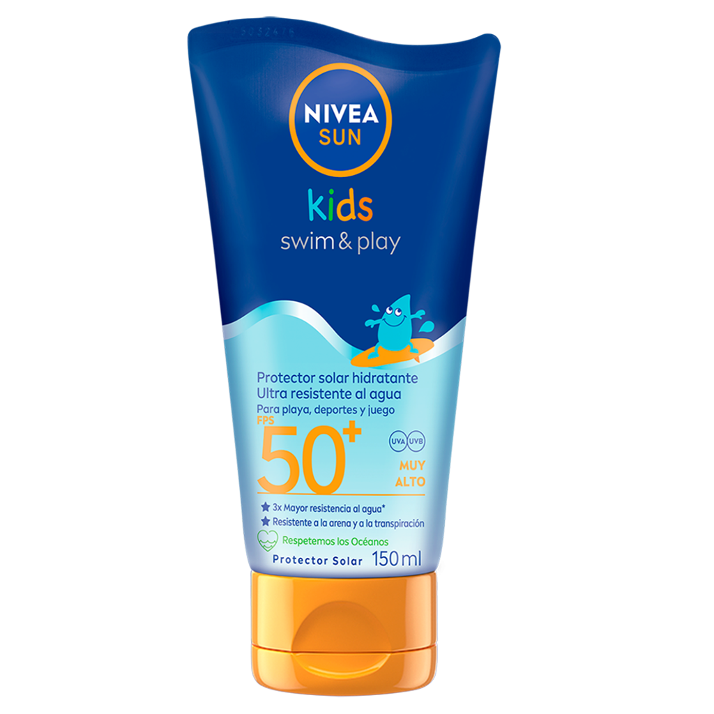 NIVEA SUN KIDS SWIM & PLAY FPS50+ LOCION CON 150ML – FARMACIA CALDERON