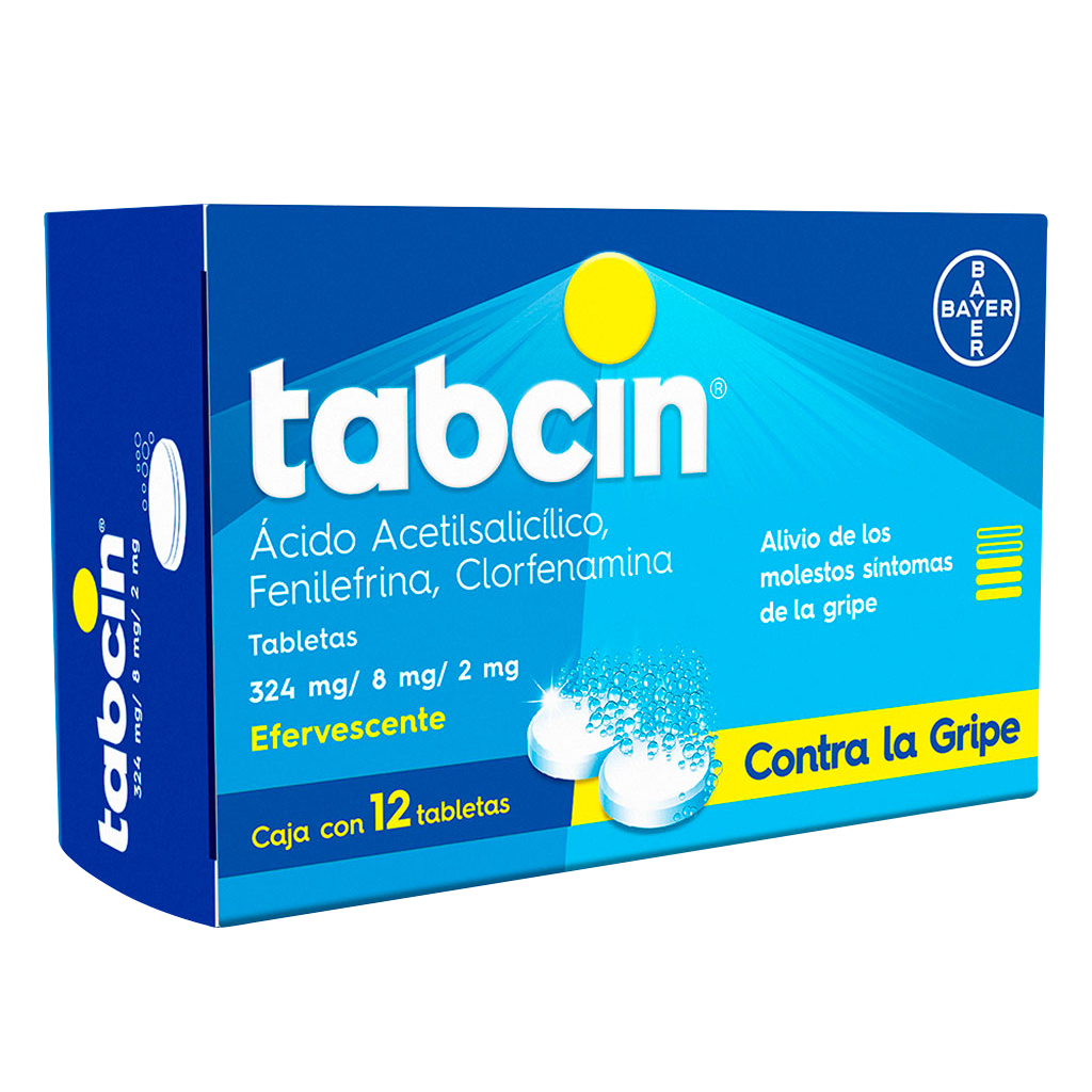 TABCIN EFERVESCENTE 324/8/2MG CON 12 TABLETAS – FARMACIA CALDERON