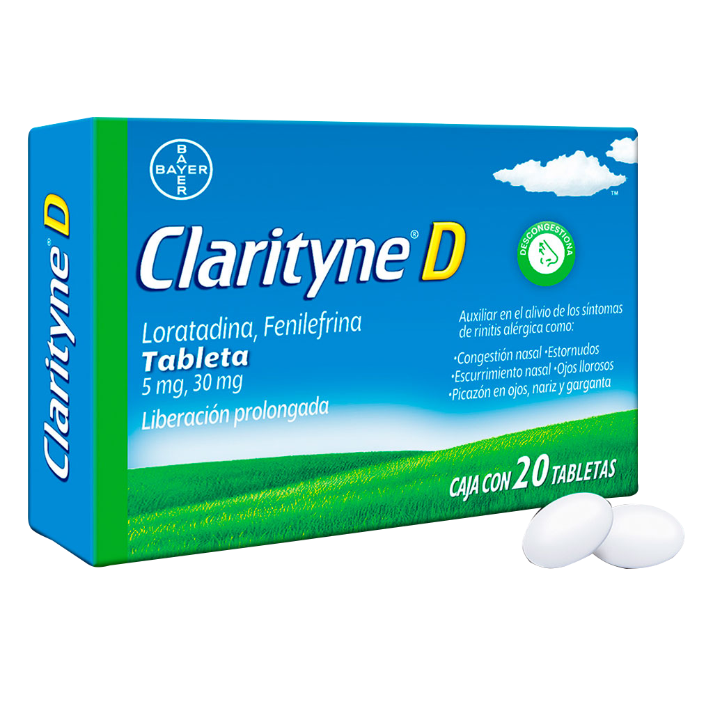 CLARITYNE D 5/30MG CON 20 TABLETAS – FARMACIA CALDERON