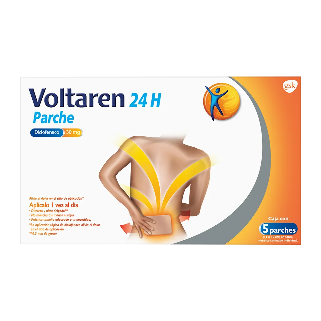 VOLTAREN 24H 30MG CON 5 PARCHES – FARMACIA CALDERON