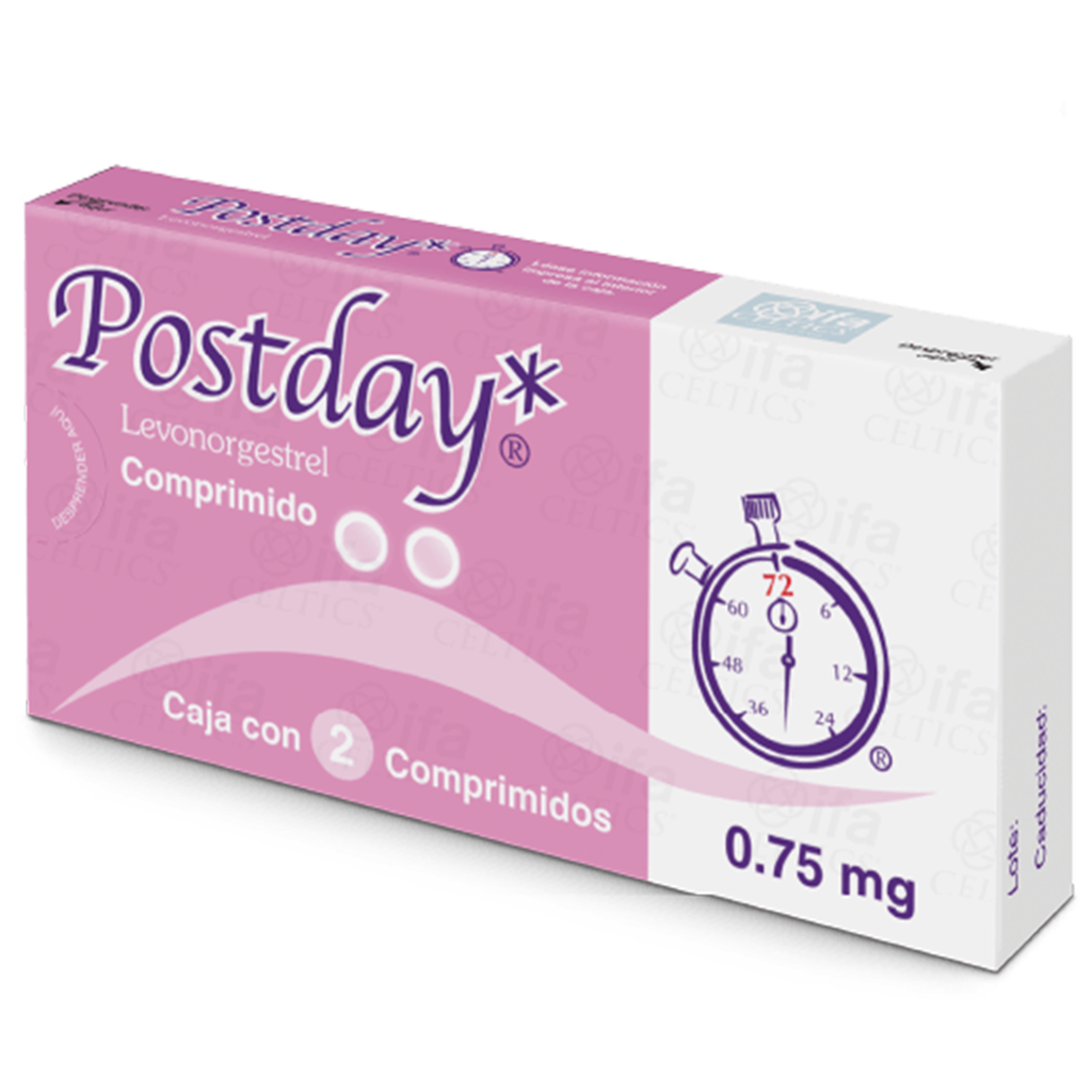 POSTDAY 0.75MG CON 2 TABLETAS – FARMACIA CALDERON