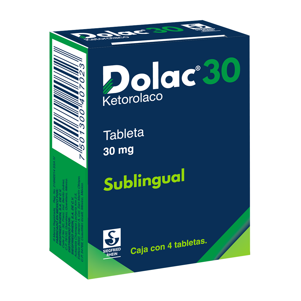 DOLAC 30MG CON 4 TABLETAS SUBLINGUALES – FARMACIA CALDERON