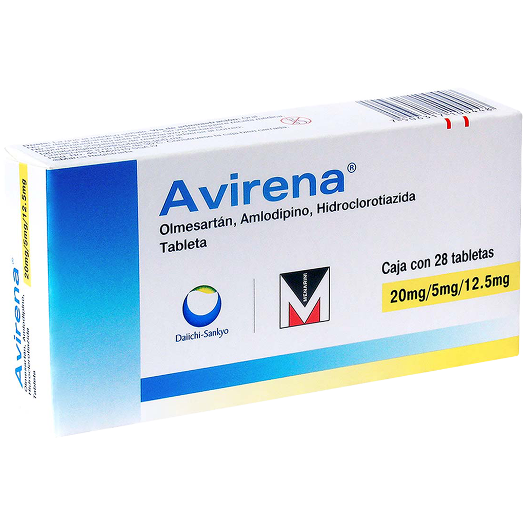 AVIRENA 20/5/12.5MG CON 28 TABLETAS – FARMACIA CALDERON