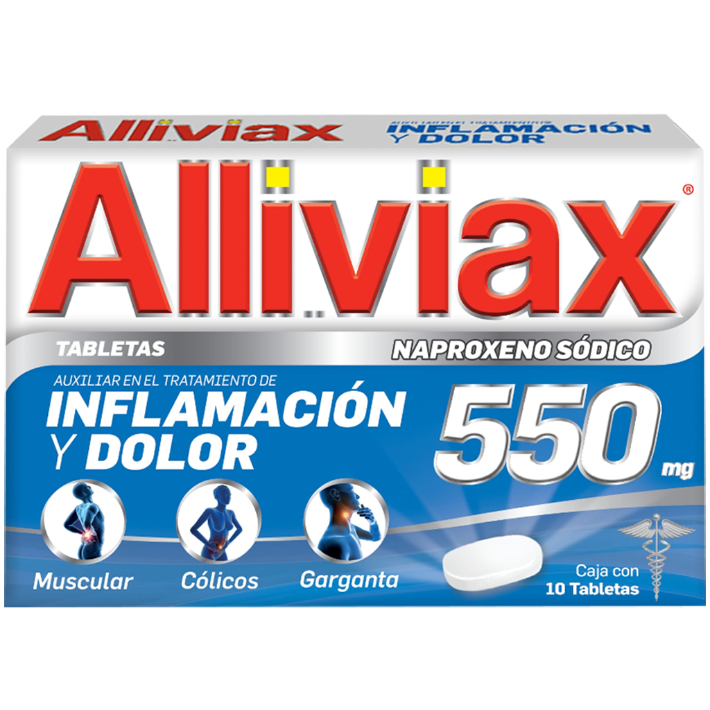 ALLIVIAX 550MG CON 10 TABLETAS – FARMACIA CALDERON