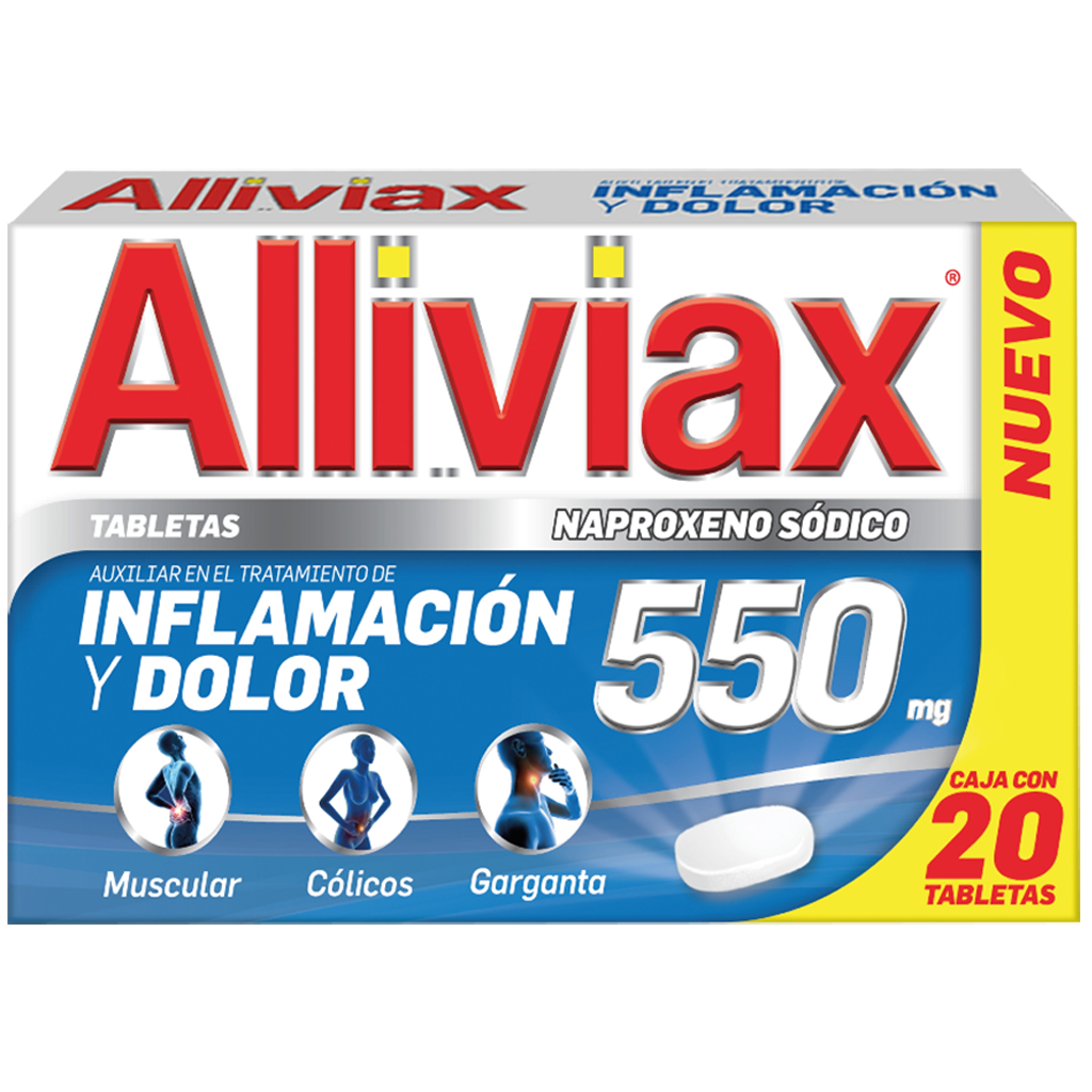 ALLIVIAX 550MG CON 20 TABLETAS – FARMACIA CALDERON