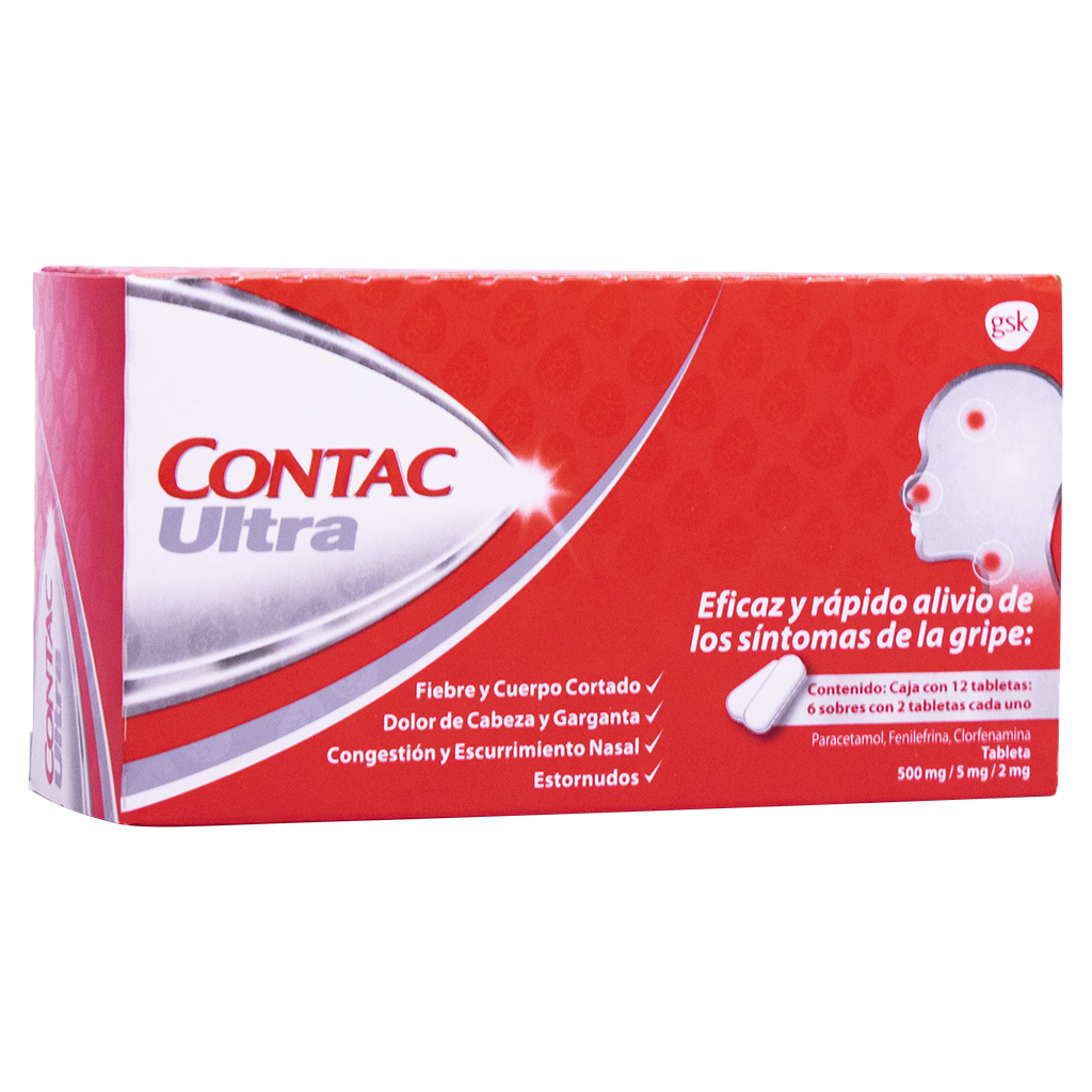 CONTAC ULTRA CON 12 TABLETAS – FARMACIA CALDERON