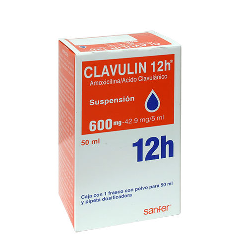 CLAVULIN 12HRS 600/42.9MG SUSPENSION CON 50ML – FARMACIA CALDERON