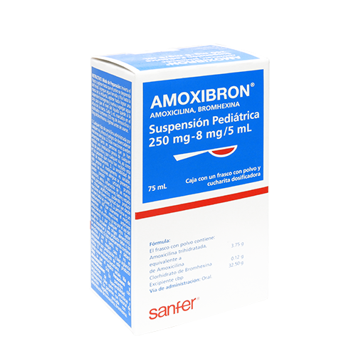 AMOXIBRON 250MG SUSPENSION CON 75ML – FARMACIA CALDERON