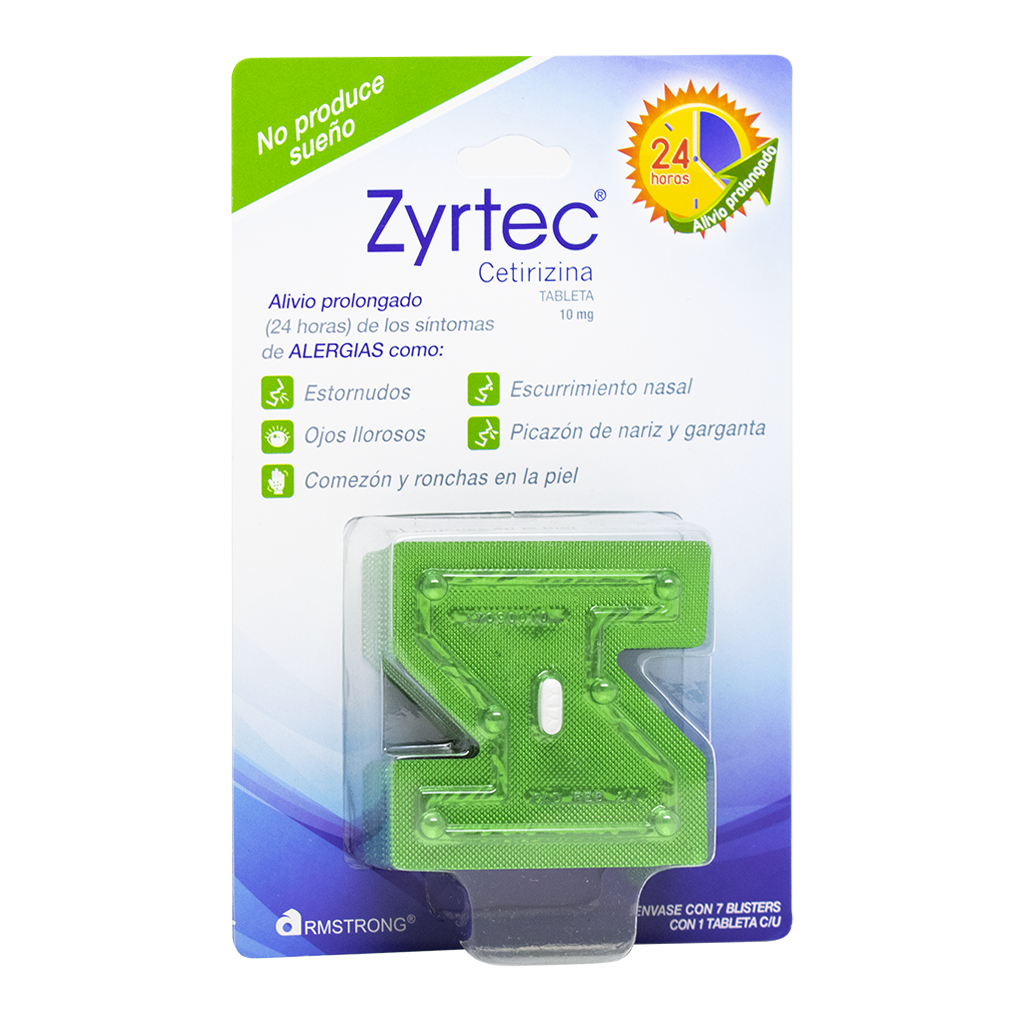 ZYRTEC 10MG CON 7 TABLETAS – FARMACIA CALDERON