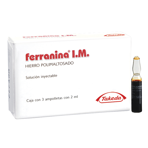 FERRANINA IM 100G 3 AMPOLLETAS CON 2ML CON U – FARMACIA CALDERON