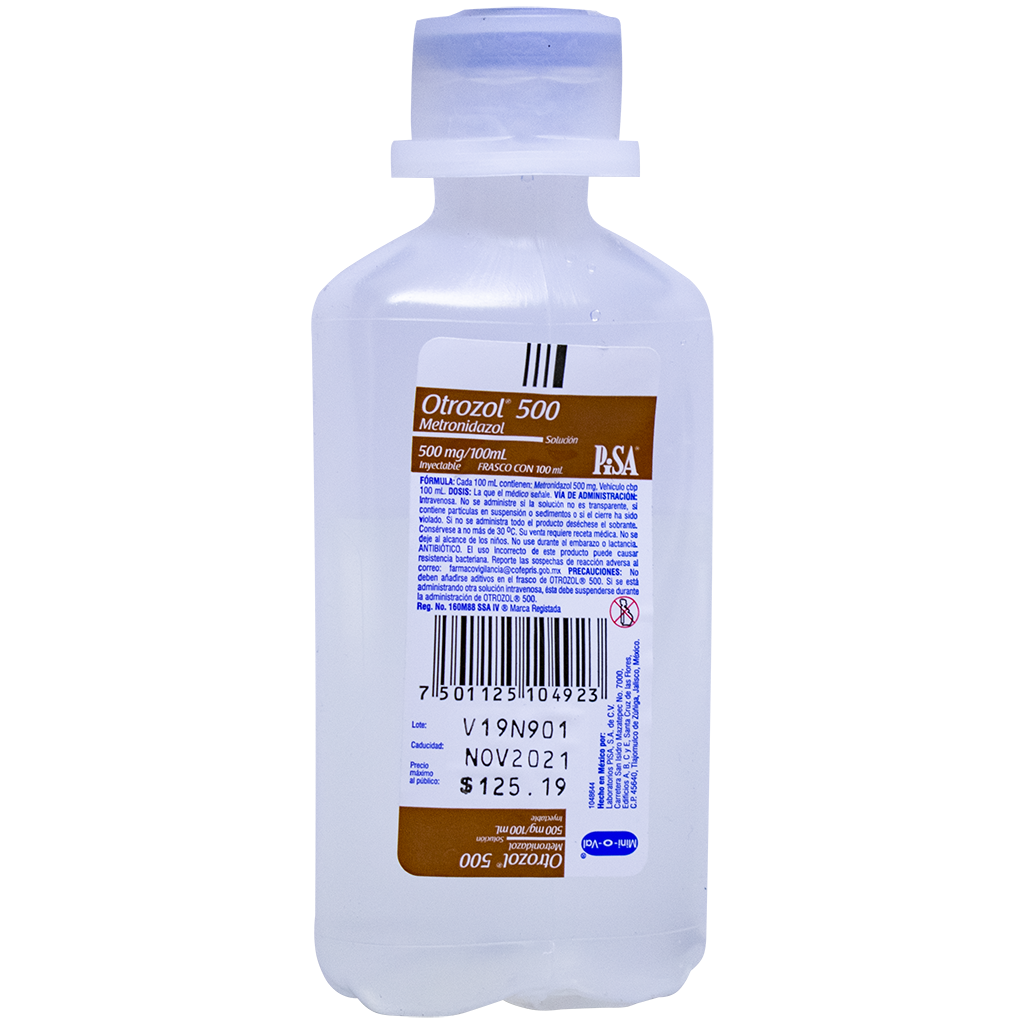 OTROZOL 500MG SOLUCION INYECTABLE CON 100ML – FARMACIA CALDERON