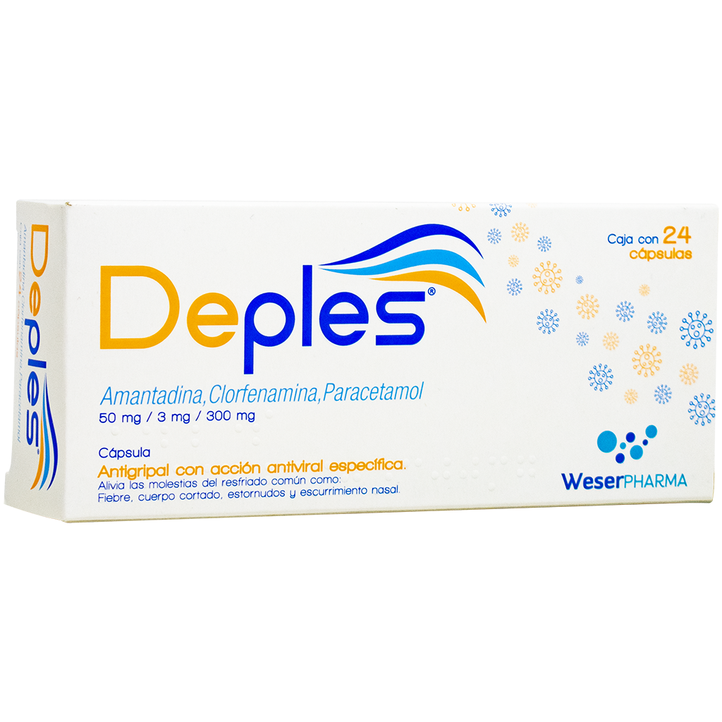 DEPLES 50/3/300MG CON 24 CÁPSULAS – FARMACIA CALDERON