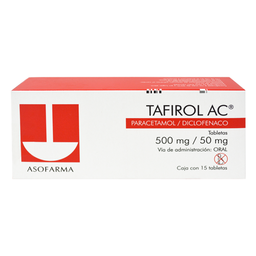 TAFIROL AC 500MG-50MG CON 15 TABLETAS – FARMACIA CALDERON
