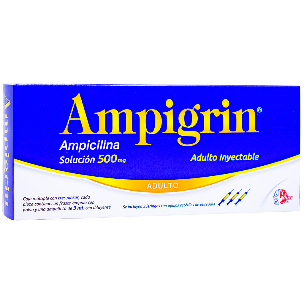 AMPIGRIN ADULTO SOLUCION INYECTABLE CON 3 AMPOLLETAS – FARMACIA CALDERON