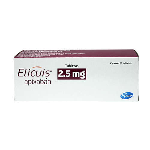 ELICUIS 2.5MG CON 20 TABLETAS – FARMACIA CALDERON